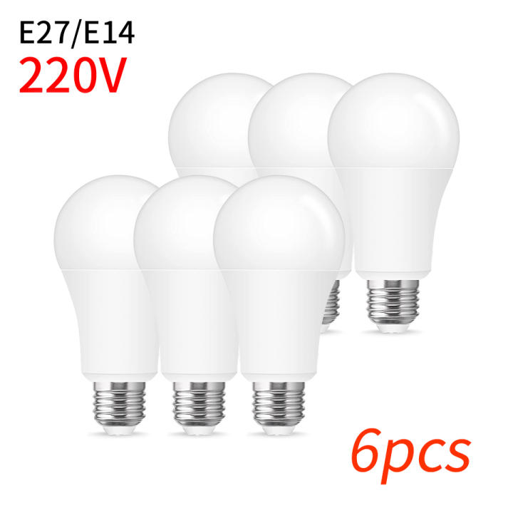 Bombilla LED de 6 piezas para sala de estar, lámpara de CA 220V, CA ...