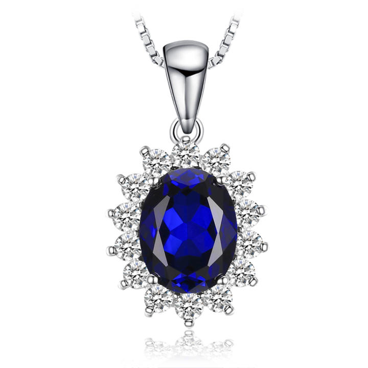 JewelryPalace Collar con colgante de princesa Diana creado en azul de ...