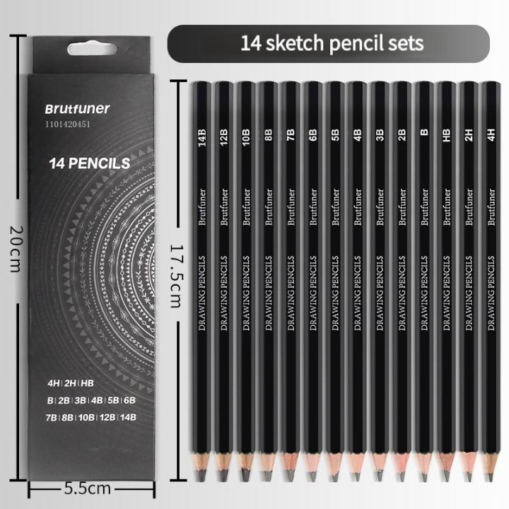 Lápices de boceto profesionales 14Pcs HB 2H 4H B 2B 3B 4B 5B 6B 7B 8B 10B 12B 14B para arte de ...