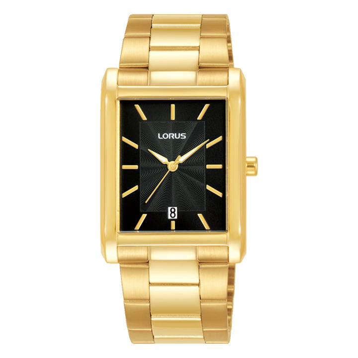 Lorus Reloj Hombre Hombre Classic Esfera Rectangular Negro Acero 5 Atm ...