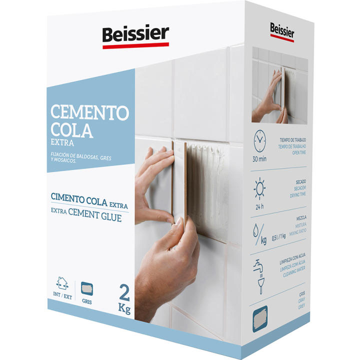 Cemento Cola Beissier Extra para Fijación de Baldosas - 2 Kg | Miravia