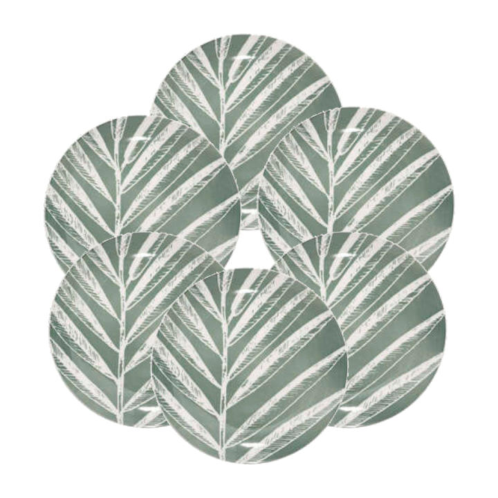 Juego de 6 platos de postre en color verde 19cm WELLHOME | Miravia