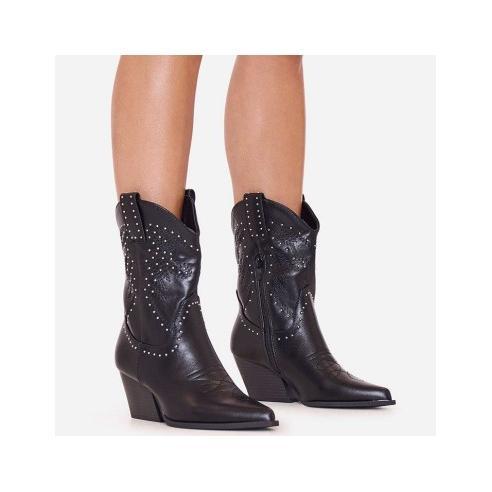 Botas cowboy mujer negras corina con tachuelas - Envío Gratis* | Miravia