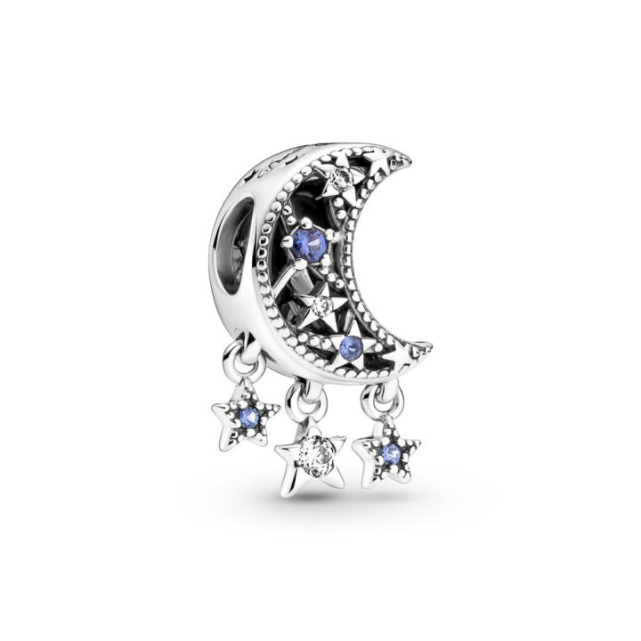 Pandora Moments Charm en plata de ley Estrella & Luna Creciente ...