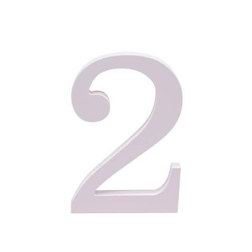 Numero 2 madera decorativo 11 cm Blanco | Miravia