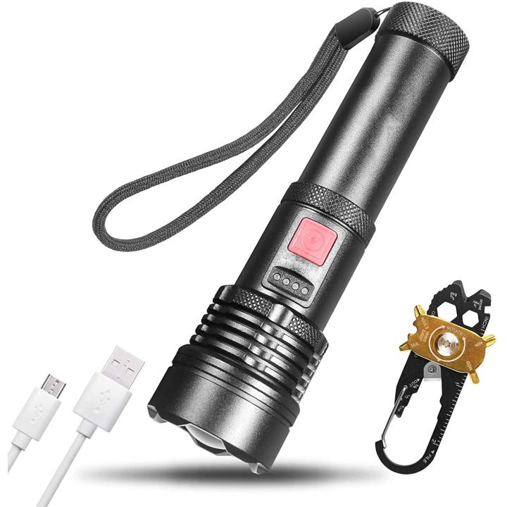 Linterna táctica y llavero herramienta, IP56 resistente al agua y al ...