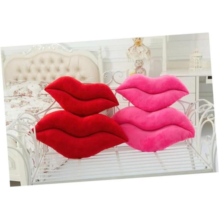 Almohada Cojines Rojos De Terciopelo Labios Rojos Cojines Cojín En De ...