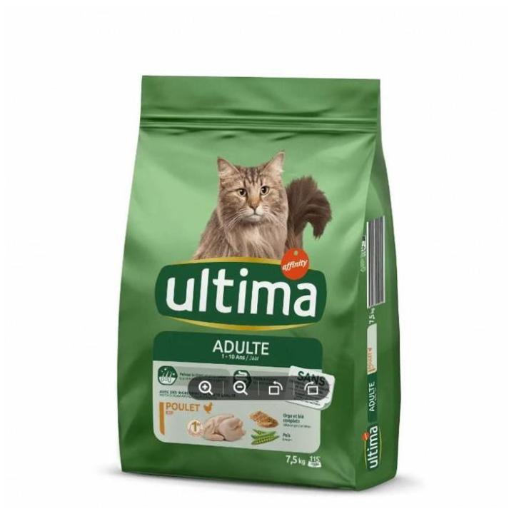 Ultima Adult, Comida Seca para Gatos sabor Pollo, un Paquete de 7,5kg ...