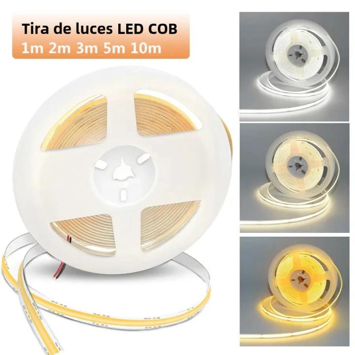 Tira De Luz LED COB Flexible DC 12V 24V 320 LEDs Blanco Cálido Y Frío ...
