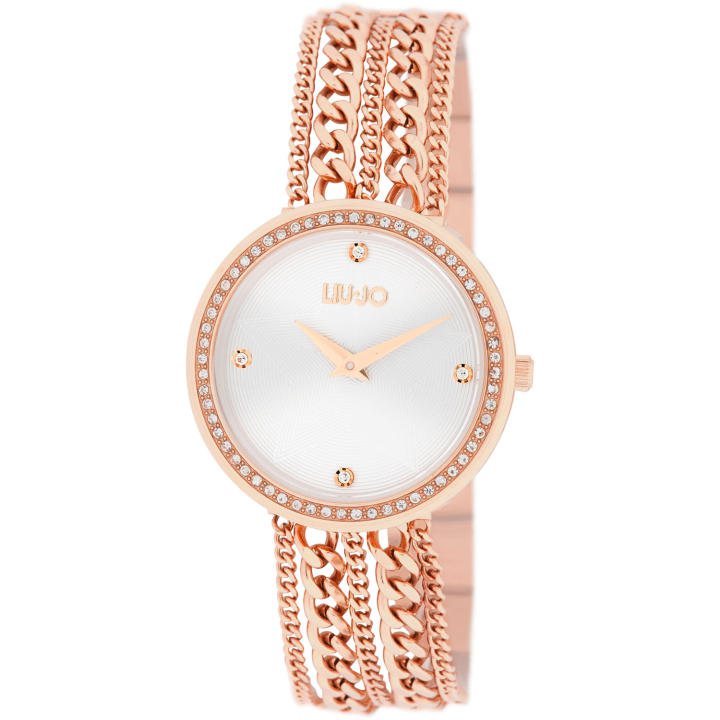 Liu Jo Chains TLJ1833 3-wire Rose Gold plated steel ladies' watch with ...