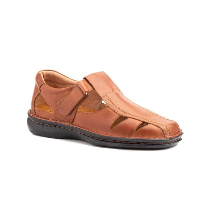 Cactus Shoes Sandalias Hombre Piel Napa Coñac Velcro Transpirable | Miravia