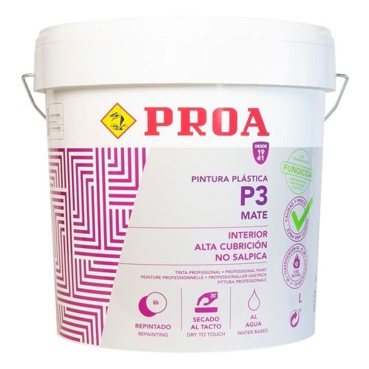 Pintura interior mate P3. Gran cubricion. Paredes Techos 6 kg. Proa. | Miravia