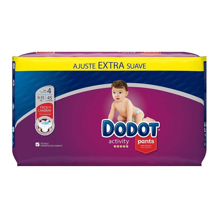 DODOT Pañales Activity Pants Talla 4 (9-15kg) 45 Unidades Jumbo Pack ...