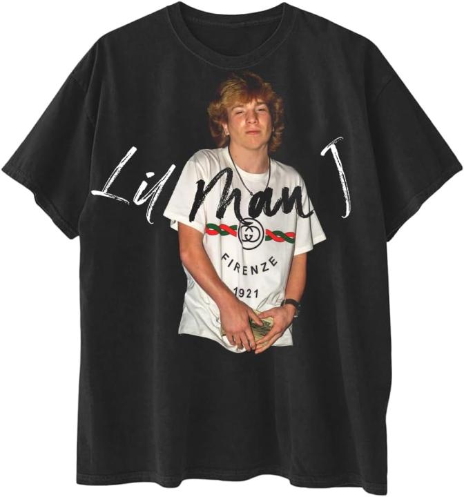 Camiseta de Lil Man J The Rapper para hombres estilo de moda material ...