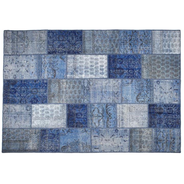 Parentesi Quadra - ALFOMBRA LANA 240X170 PATCHWORK REMAKE AZUL | Miravia