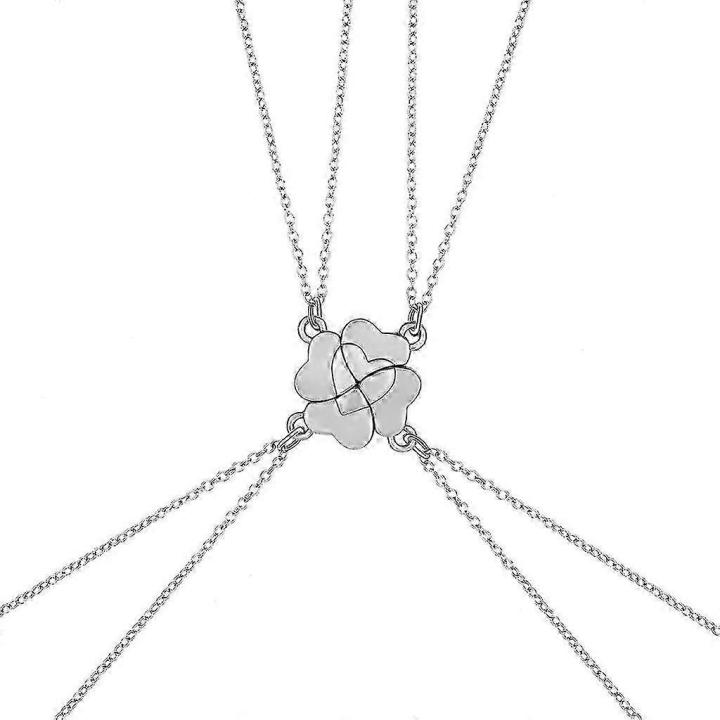 Collar de mejores amigas de 4 piezas con colgante de corazón magnético ...