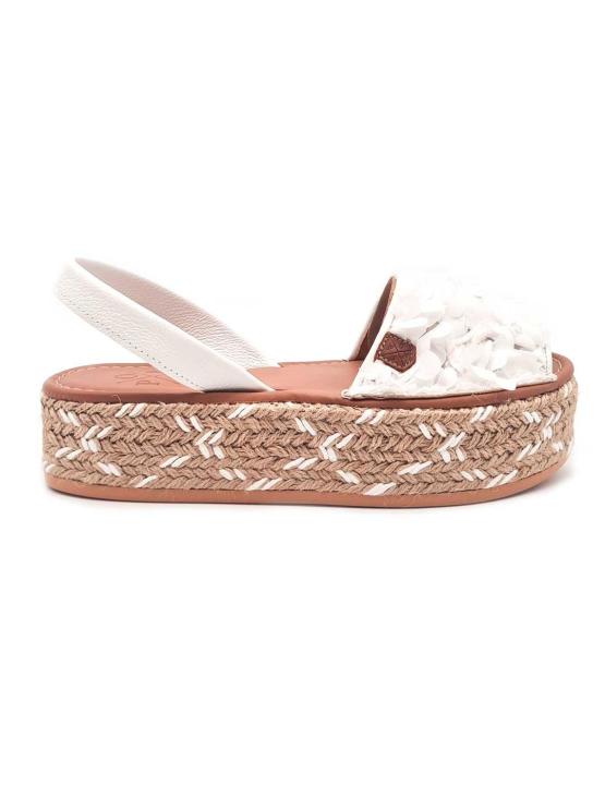 Sandalias de Cuña Popa Rosario Ogin Blanco - Diseño Original | Miravia