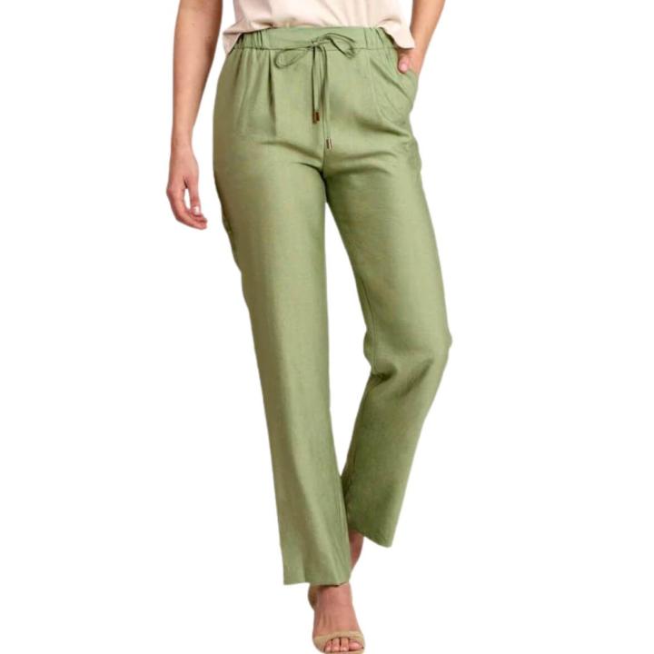 Pantalones De Mujer Efecto Satinado Marbel Verdes De Naf Naf | Miravia