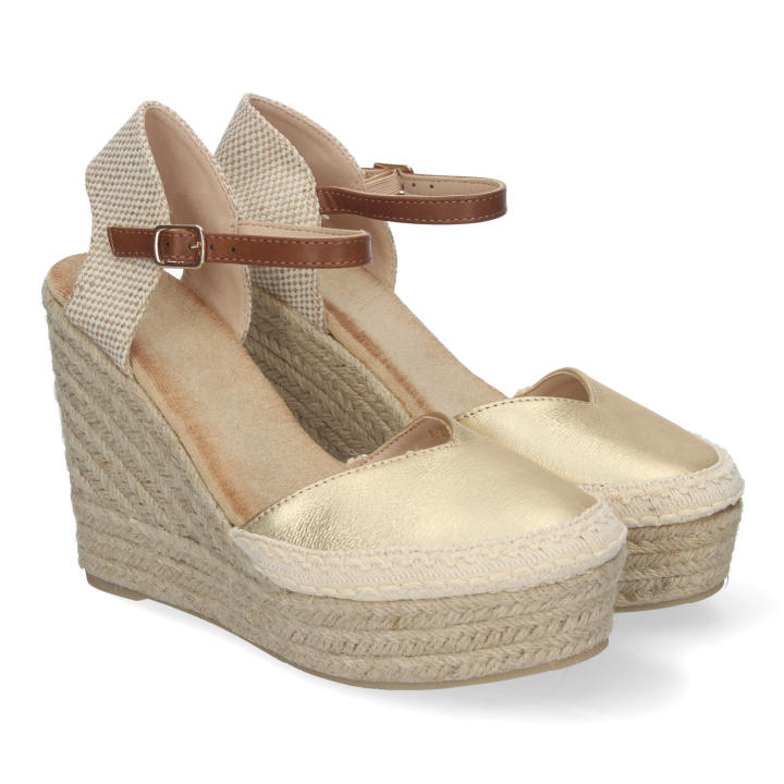 Davinia Shoes Sandalia de Cuña con Plataforma de Yute, Hebilla ...