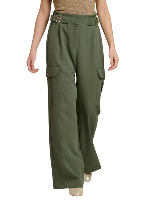 Naf Naf Pantalón Doble Hebilla Color Kaki | Miravia