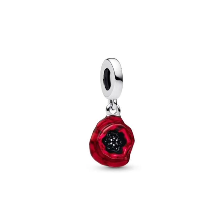 Collar mujer pandora de flor de plata con piedras rojas - Envío Gratis ...
