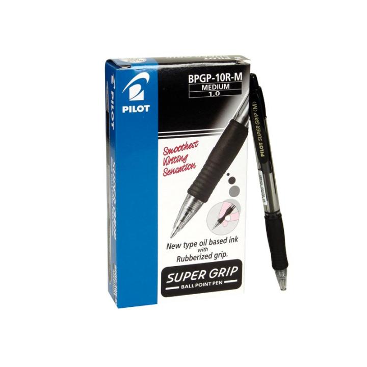 BOLIGRAFO PILOT SUPERGRIP M NEGRO Caja 12 unidades | Miravia