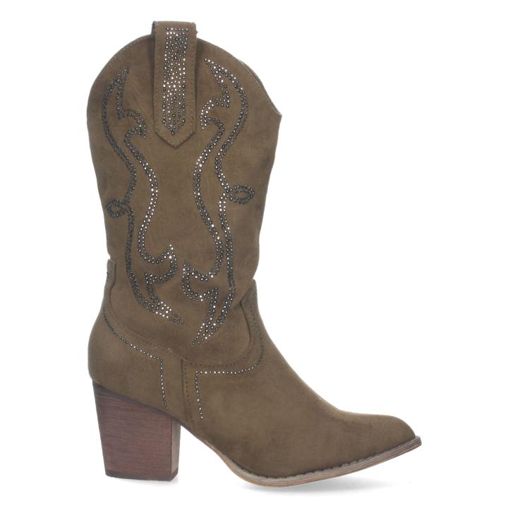 PuntoSalao Botas cowboy tacón campero para mujer detalle brillo color ...