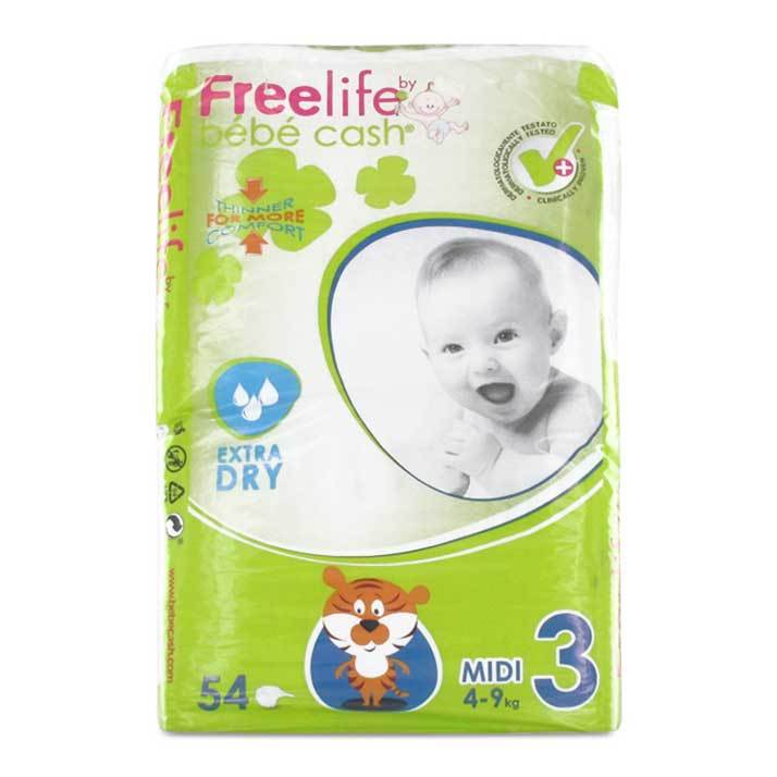 FreeLife by Bebe Cash 54 Pañales Talla 3 (4-9kg) | Miravia