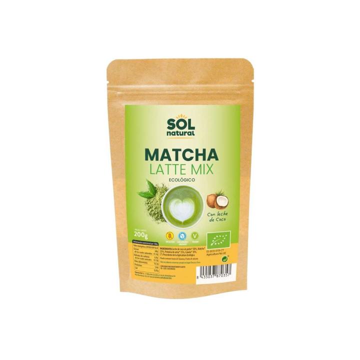 Sol Natural - Matcha Latte Mix Bio 200g - Bebida Saludable con Matcha ...
