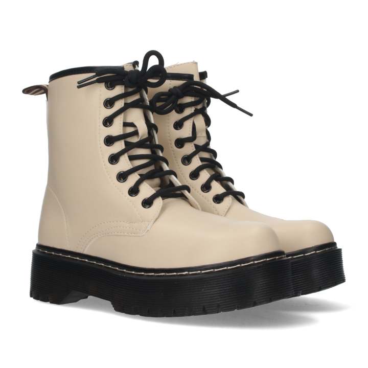 Botines acordonados beige mujer - Envío Gratis* | Miravia