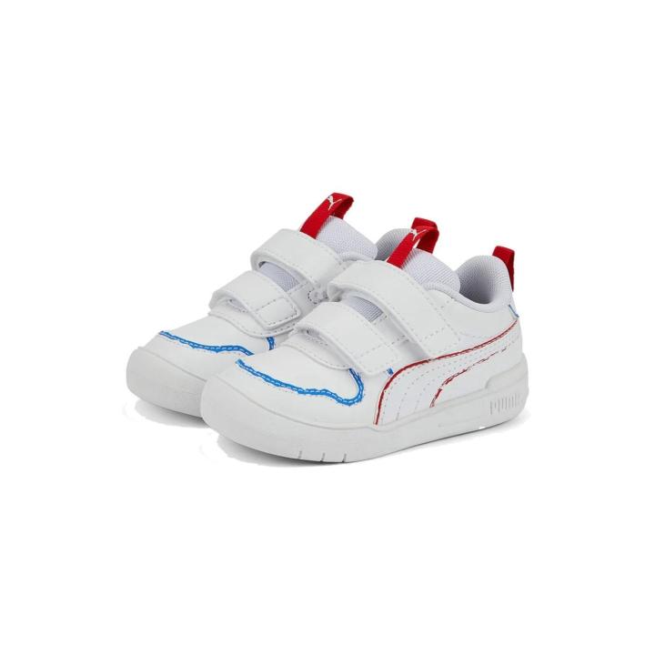 Zapatilla Niñ@ Puma Multiflex Blanca Rojo Azul | Miravia