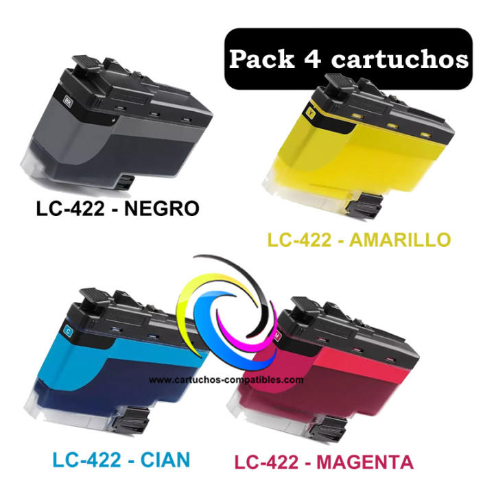 Brother LC-422 XL Pack 4 o unidad suelta. Compatible para impresoras ...