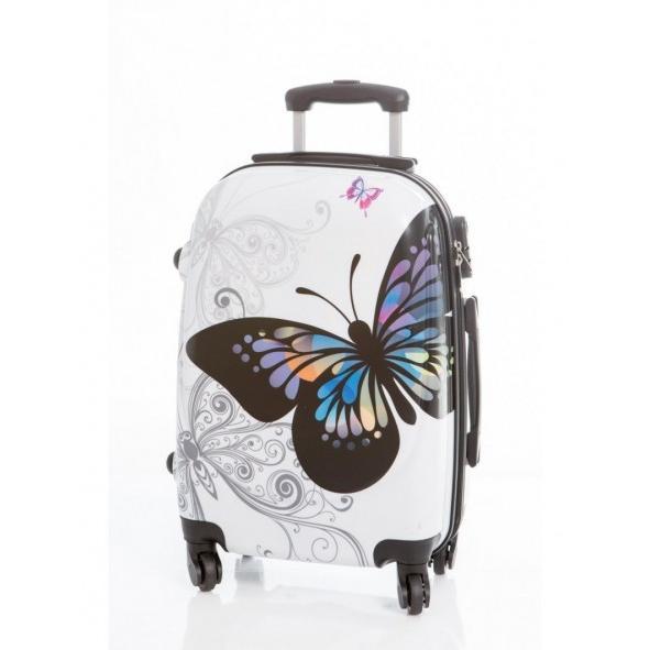 Maleta Mediana Tony Mariposas Blanca De Pl stico ABS 65x42x25 Cm 65 maleta-mediana-tony-mariposas-blanca-de-pl-stico-abs-65x42x25-cm-65
