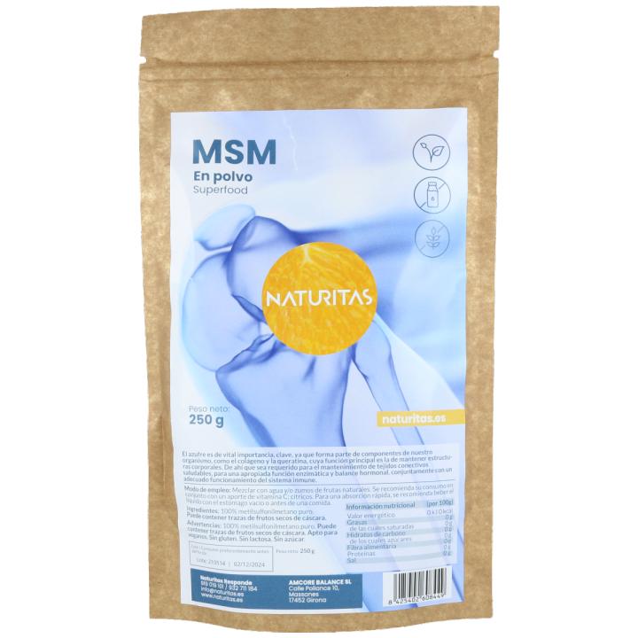 MSM en polvo 250 g de polvo | Naturitas Essentials | Miravia