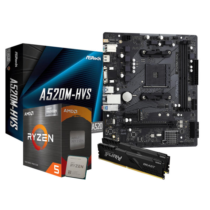 Iberload Pack Ahorro AMD Hardware Placa Base Asrock A520M-HVS AM4 ...