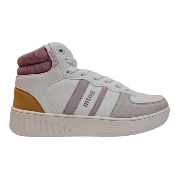 MTNG - Mustang Moony Sneaker Alta Casual Gris Rosa con Cordón y Logo ...