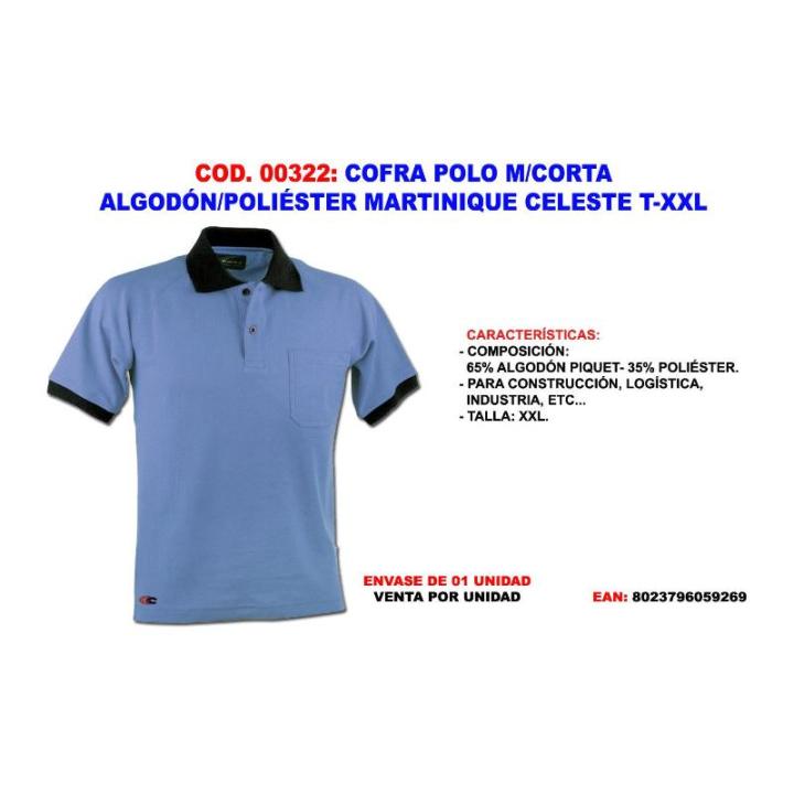 Cofra polo m-corta algodon-pol. martinique celeste t-xxl | Miravia