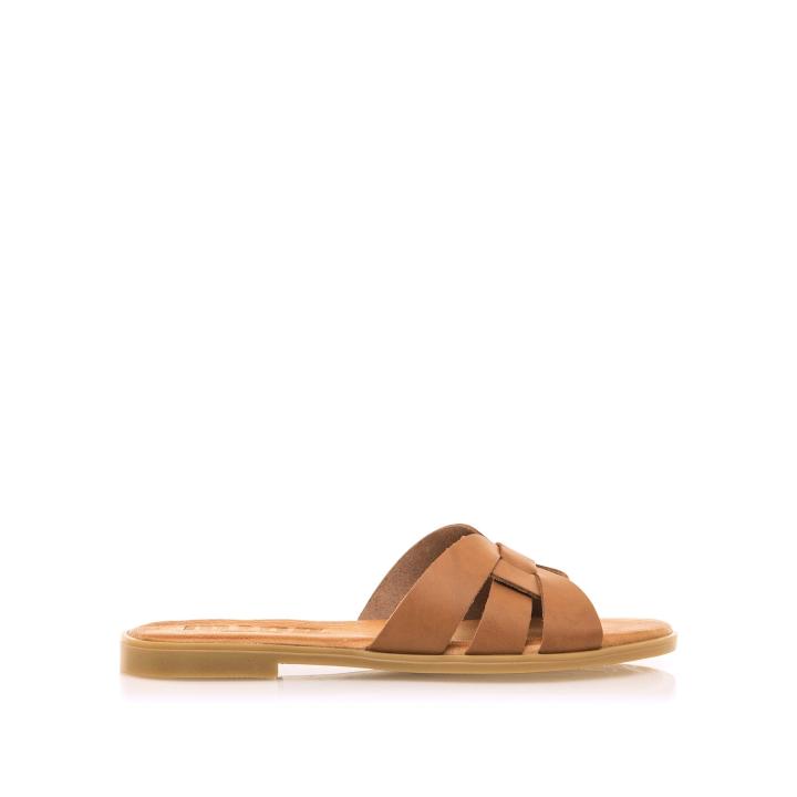 MTNG Sandalias Planas Mujer Maria Marron Piel de Serraje | Miravia