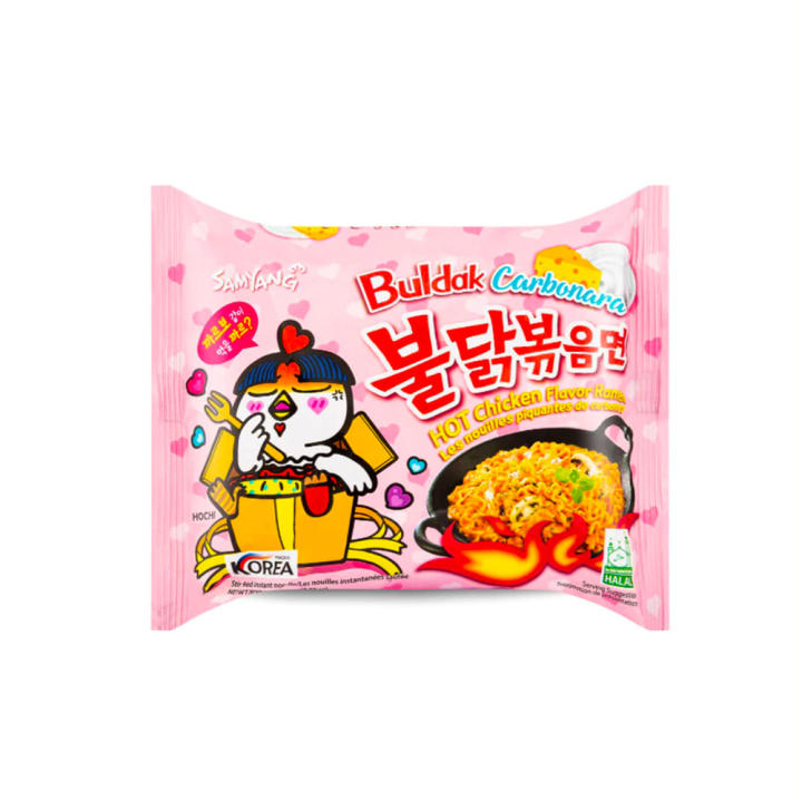 5u Ramen Buldak Coreano Carbonara, Queso, Doble picante Sabor a Kimchi ...
