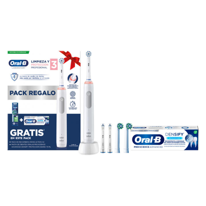 ORAL B PACK CEPILLO ELECTRICO 3 + RECAMBIO CROSS ACTION 2 UNIDADES ...