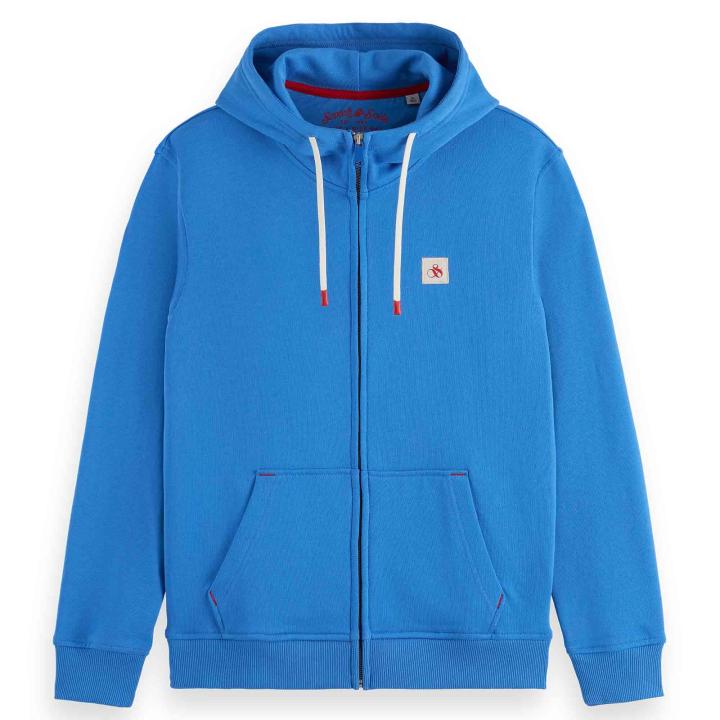 SCOTCH&SODA Men's Sweat Jacket - Regular Fit Essential Bage Quarter Zip ...