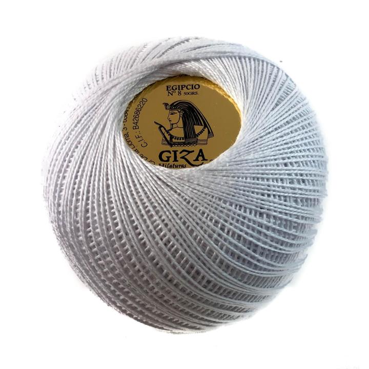Ovillo de 50g Nº5, Nº8, Nº12 Algodón 100% Giza, Blanco, Crudo y Colores ...