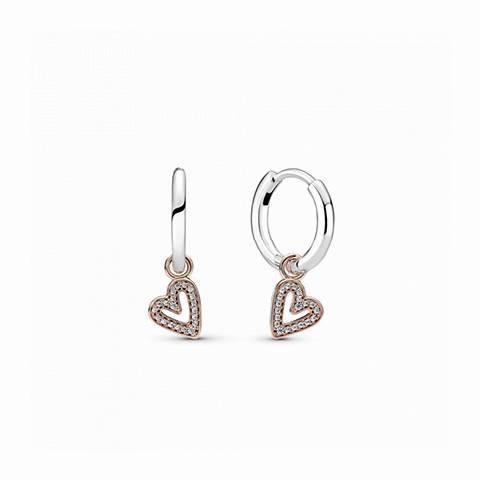 Pendientes Pandora CorazonA Mano Alzada Brillante 280090C01 | Miravia