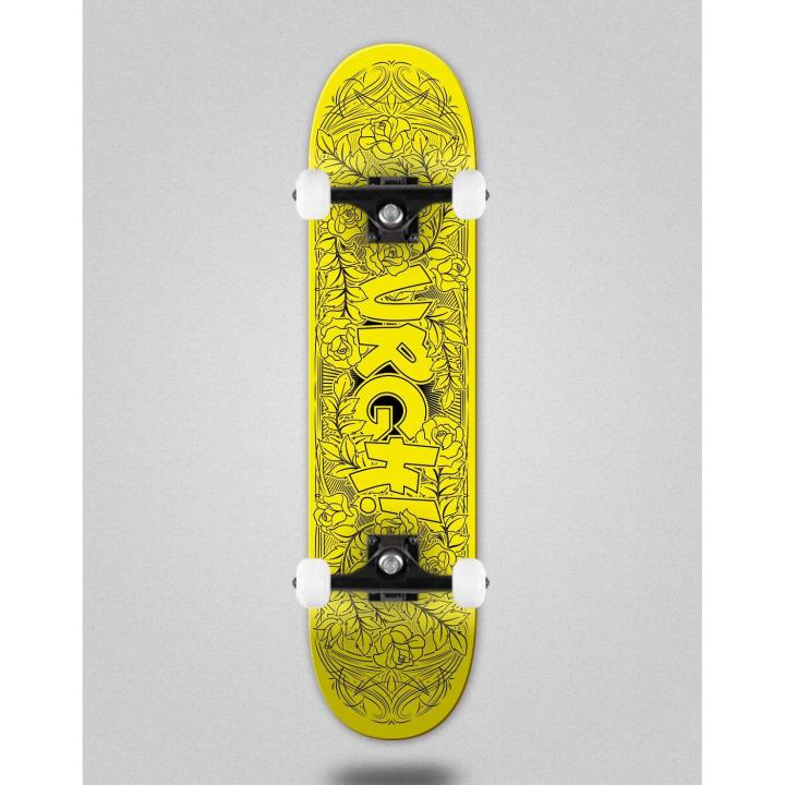 Monopatín skate skateboard complete Urgh Garden yellow black (7.875 ...