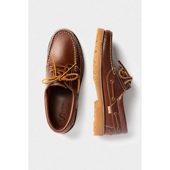 Solera Náutico Classic Marrón de Cuero para Hombre con Suela de Goma ...