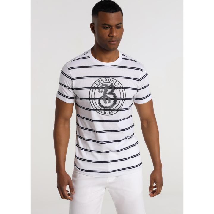 BENDORFF - Camiseta Manga Corta Hombre - Rayas - Logo Pecho - Frescura ...
