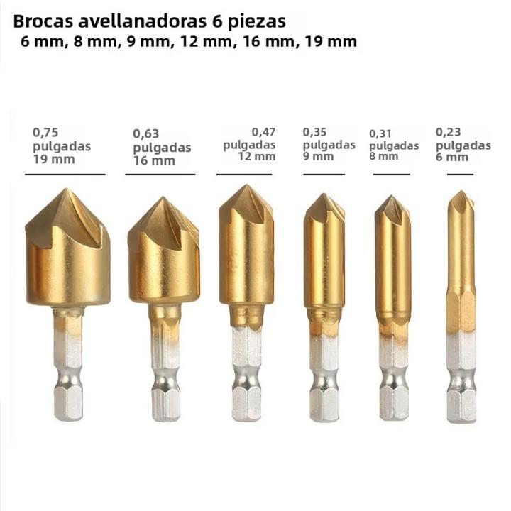 Juego De Brocas De Encogimiento Para Madera Metal Goma Y Plástico Broca ...