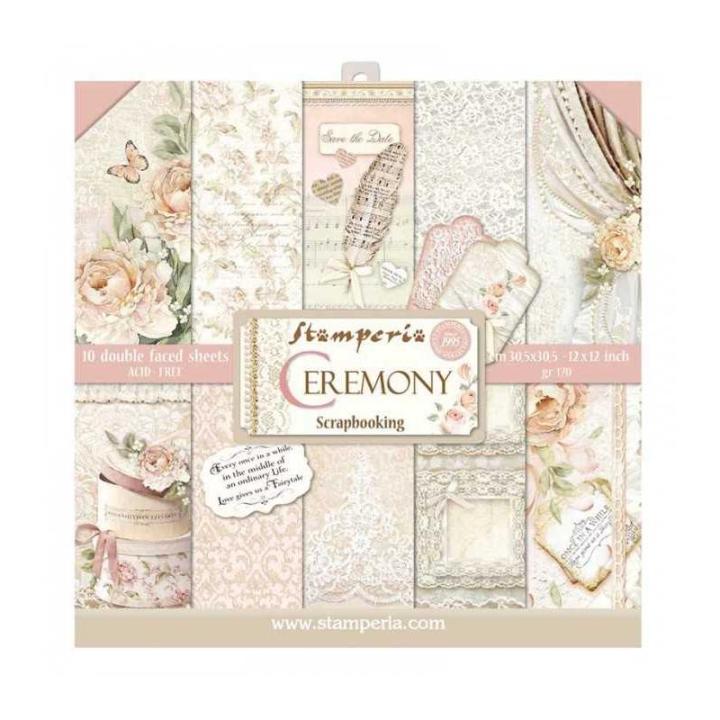 STAMPERIA PAPELES SCRAP STAMPERIA 10ud 12x12 CEREMONY | Miravia