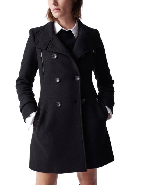 Abrigo negro salsa mujer - Envío Gratis* | Miravia