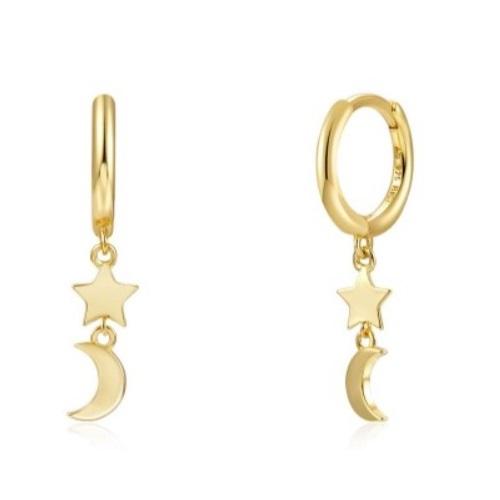 AR080DO Aros Estrella y Luna - Estilo único | Miravia